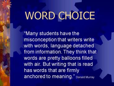 WORD CHOICE presentation | free to view