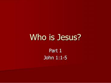 Who is Jesus presentation | free to view