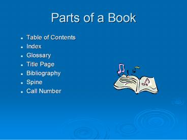 Parts of a Book presentation | free to view