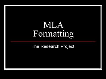MLA Formatting presentation | free to view