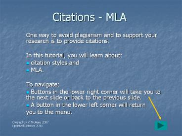 Citations - MLA presentation | free to view