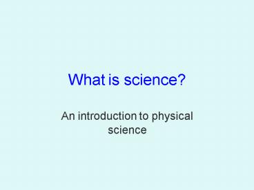 What is science presentation | free to view