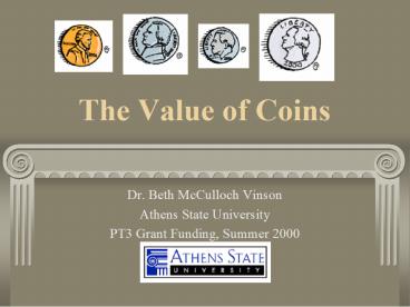 The Value of Coins presentation | free to view