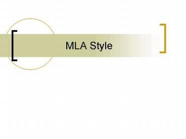MLA Style presentation | free to view