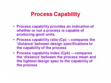 Process Capability presentation | free to view
