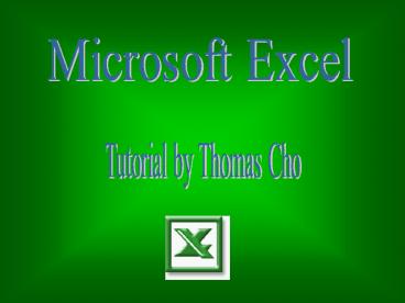 PPT – Microsoft Excel PowerPoint presentation | free to view - id ...