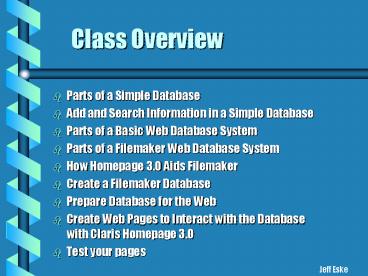 PPT – Class Overview PowerPoint presentation | free to view - id: 25bdd ...
