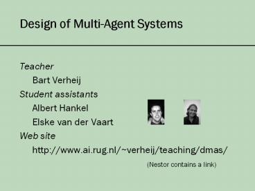 PPT – Design of Multi-Agent Systems PowerPoint presentation | free to ...