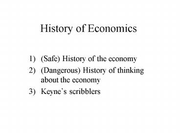 History of Economics presentation | free to view