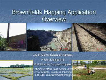 Brownfields Mapping Application Overview presentation | free to view