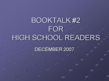 BOOKTALK presentation | free to view