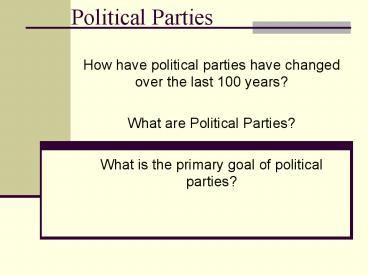 PPT – Political Parties PowerPoint presentation | free to view - id ...