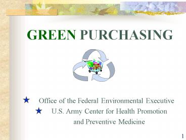 GREEN PURCHASING presentation | free to view