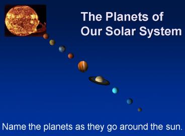 PPT – The Inner Planets of Our Solar System PowerPoint presentation ...