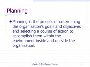 Planning presentation | free to view