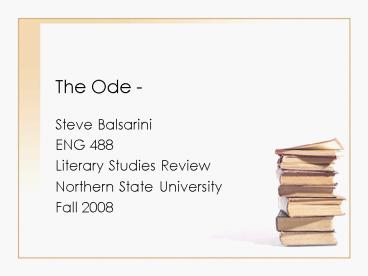 The Ode presentation | free to view