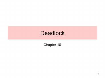 Deadlock presentation | free to view