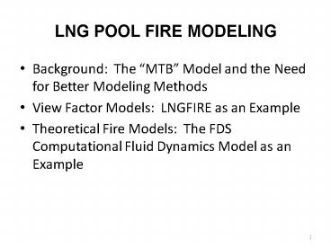 LNG POOL FIRE MODELING presentation | free to view