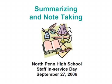 Summarizing and Note Taking presentation | free to view