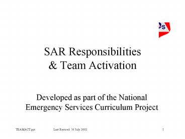 PPT – SAR Responsibilities PowerPoint presentation | free to download ...