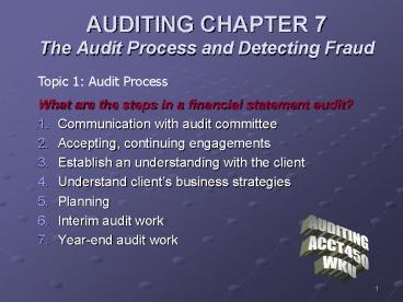What are the steps in a financial statement audit presentation | free ...