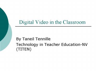 Digital Video in the Classroom presentation | free to view