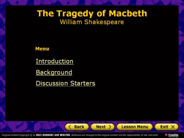 The Tragedy of Macbeth William Shakespeare presentation | free to download
