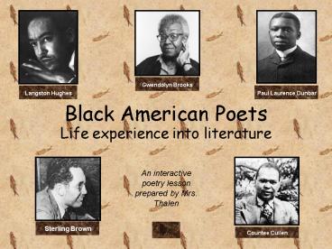Black American Poets presentation | free to view