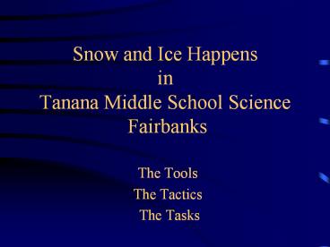 PPT – Snow and Ice Happens in Tanana Middle School Science Fairbanks ...
