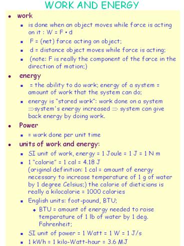 WORK AND ENERGY presentation | free to download