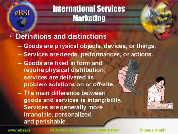 International Services Marketing presentation | free to view