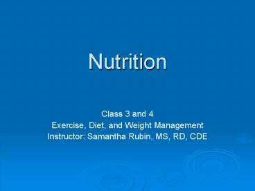 Nutrition presentation | free to view
