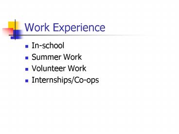 Work Experience presentation | free to view