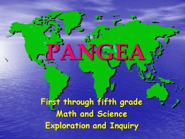 PANGEA presentation | free to view