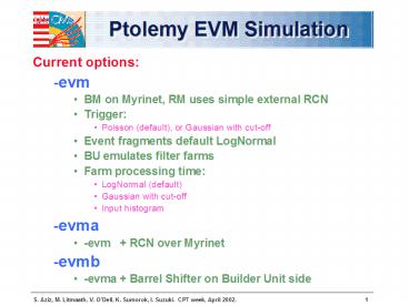 PPT – Ptolemy EVM Simulation PowerPoint presentation | free to view ...