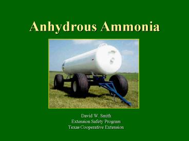Anhydrous Ammonia presentation | free to view