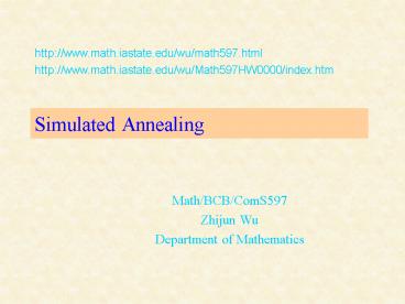 PPT – Simulated Annealing PowerPoint presentation | free to view - id ...