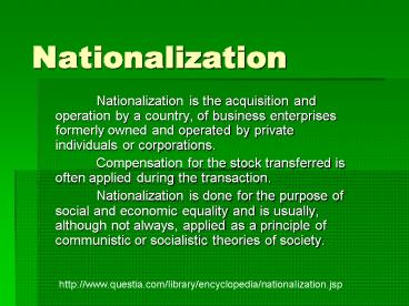 Nationalization presentation | free to view