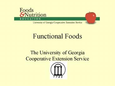 Functional Foods presentation | free to view