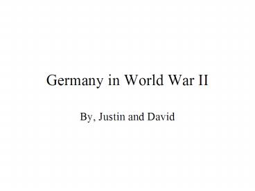 Germany in World War II presentation | free to download