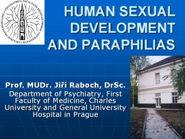 HUMAN SEXUAL DEVELOPMENT AND PARAPHILIAS presentation | free to download