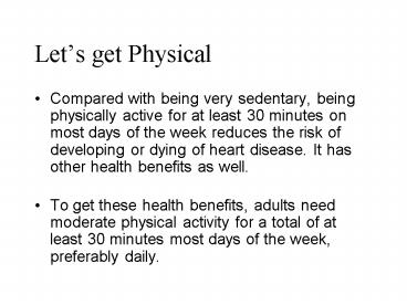 PPT – Lets get Physical PowerPoint presentation | free to download - id ...