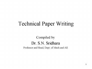 PPT – Technical Paper Writing PowerPoint presentation | free to view ...