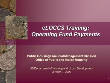 eLOCCS Training: Operating Fund Payments presentation | free to view
