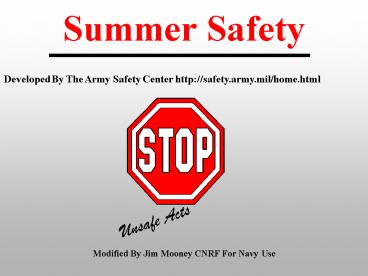 Summer Safety presentation | free to view