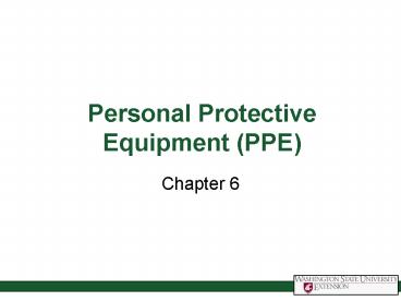 PPT – Personal Protective Equipment PPE PowerPoint presentation | free ...