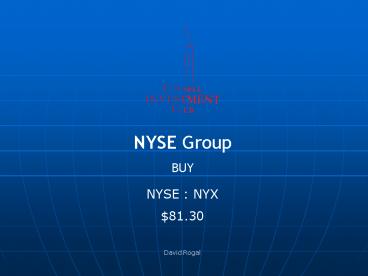 NYSE : NYX presentation | free to view