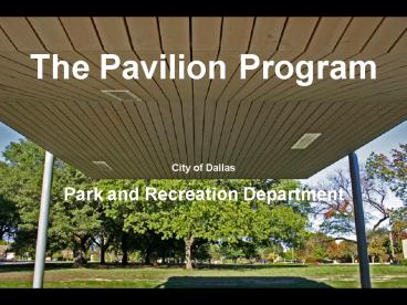 Park and Recreation Department presentation | free to view