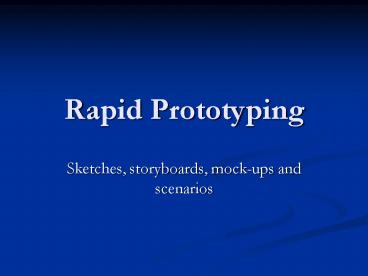 PPT – Rapid Prototyping PowerPoint presentation | free to view - id ...