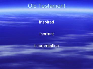 Old Testament presentation | free to view